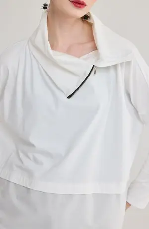 LUUKAA Quinn Panelled Tunic Top - Ecru