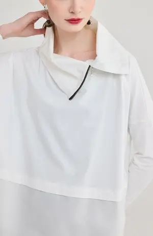 LUUKAA Quinn Panelled Tunic Top - Ecru