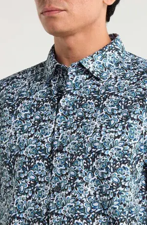 Tommy Bahama Frontera Luxe Botanical Long Sleeve Silk & Cotton Button-up Shirt