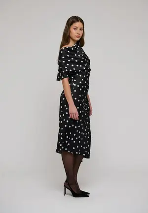 DEA KUDIBAL Jacintadea Draped Asymmetric Midi Dress - Dotti
