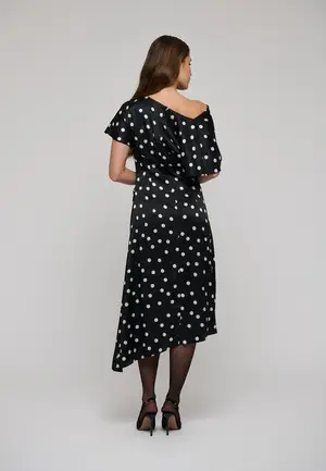 DEA KUDIBAL Jacintadea Draped Asymmetric Midi Dress - Dotti