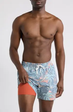 CHUBBIES The Washed Ashores 5.5-inch Swim Trunks - Off White - Pattern Base