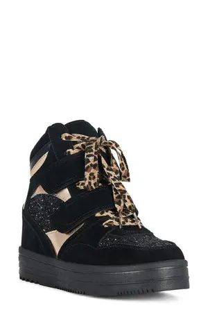 AZALEA WANG Jojo Faux Leather Wedge Sneaker