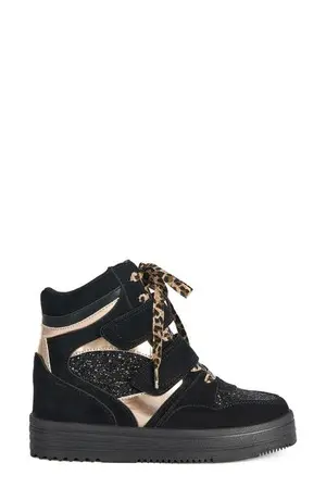 AZALEA WANG Jojo Faux Leather Wedge Sneaker