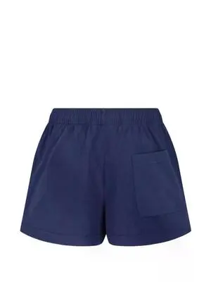 Sporty & Rich Lucy Serif Logo-print Cotton Shorts