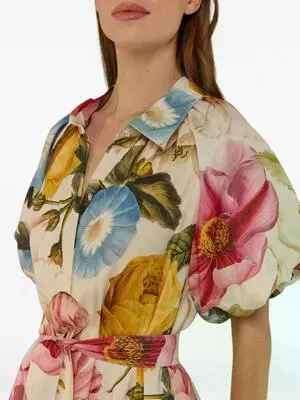 PALM. NOOSA Marla Floral-print Puffed-sleeve Maxi Dress