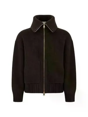 VANISE Zip-up Cardigan - Brown
