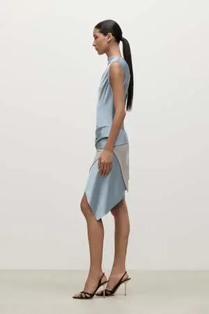 Victoria Beckham Folded Crease Mini Dress - Light Blue