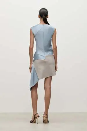 Victoria Beckham Folded Crease Mini Dress - Light Blue