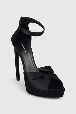 Victoria Beckham Harlow Mask Platform Sandal 135 Satin Black