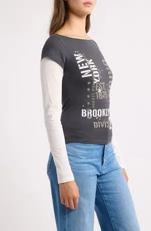 VINYL ICONS Brooklyn Division Twofer Graphic Tee
