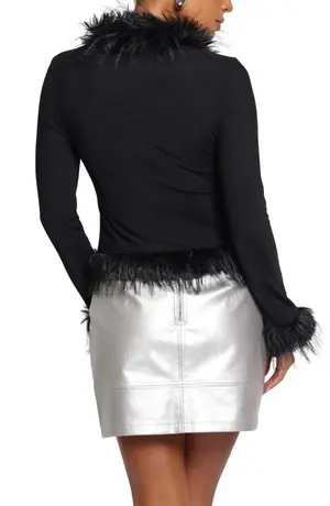 PETAL & PUP Katerina Faux Fur Trim Top