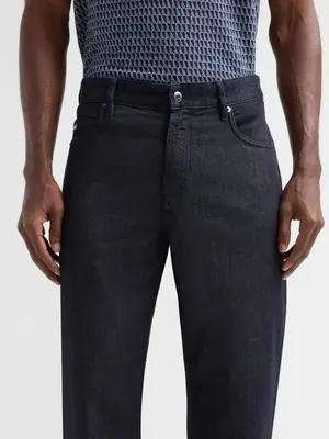 Emporio Armani Straight-leg Jeans - Solid Medium Blue