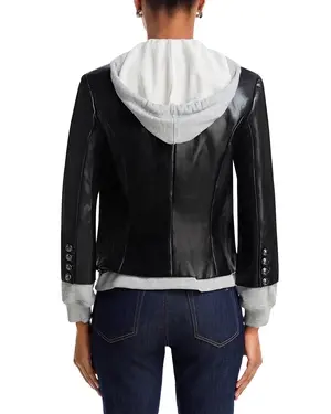 Cinq À Sept Le Petit Khloe Faux Leather Layered Blazer