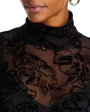 AFRM Shailene Flocked Mesh Midi Dress