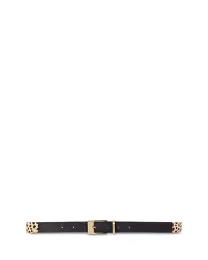 BLACK SUEDE STUDIO Legend Reversible Calf Hair Belt - Camel Dotted