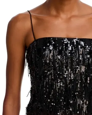 Generation Love Norma Sequin Fringe Cropped Top
