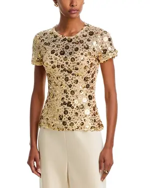 Generation Love Galia 3d Floral Sequin Bodycon Top