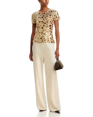 Generation Love Galia 3d Floral Sequin Bodycon Top