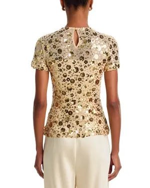 Generation Love Galia 3d Floral Sequin Bodycon Top