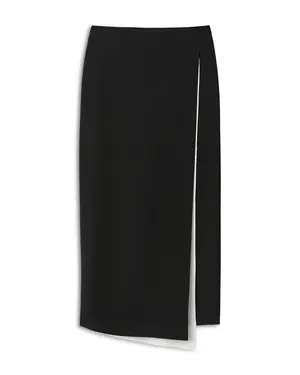 Lafayette 148 New York Contrast Trim Asymmetric Skirt