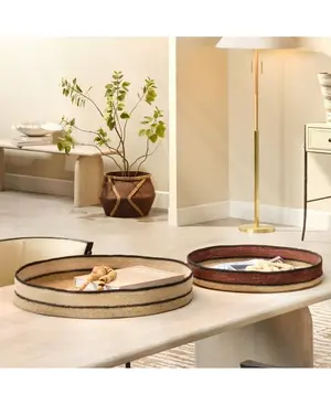 JAMIE YOUNG CO. Scarab Seagrass Trays, Set Of 2