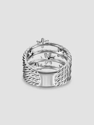 David Yurman Petite Starburst Multi Row Ring In Sterling