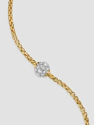 David Yurman Pavé Bead Box Chain Necklace In 18k Yellow