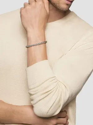 David Yurman Sculpted Cable Chain Bracelet In Sterling 5.7mm