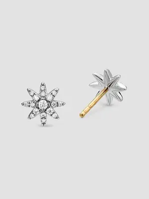 David Yurman Petite Starburst Full Pavé Stud Earrings In Sterling With Diamonds, 7.5mm
