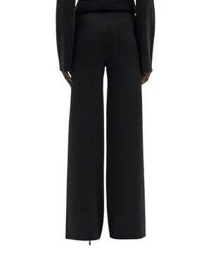 MALINA Ammie Metallic Milano Knitted Trousers - Black