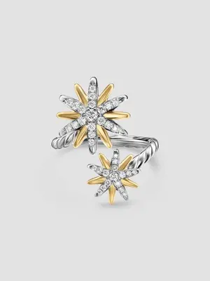 David Yurman Starburst Bypass Ring In Sterling Silver