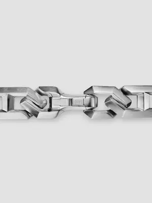 David Yurman Faceted Angular Curb Chain Bracelet In Sterling 11.5mm