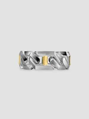 David Yurman Angular Curb Chain Band Ring In Sterling