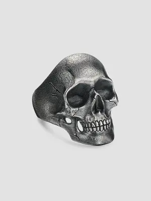 David Yurman Meto Mori Skull Ring In Sterling 30.5mm - Silver