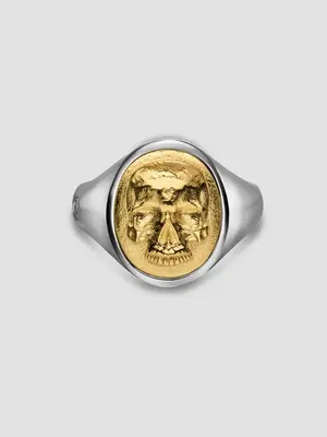 David Yurman Meto Mori Skull Ring In Sterling