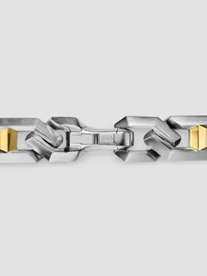 David Yurman Faceted Angular Curb Chain Bracelet In Sterling