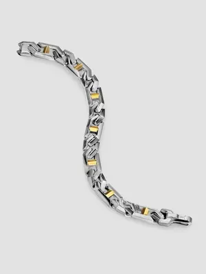 David Yurman Faceted Angular Curb Chain Bracelet In Sterling