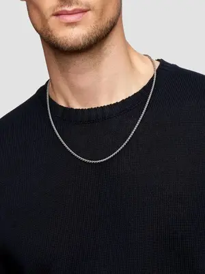 David Yurman Sculpted Cable Chain Necklace In Sterling 2.7mm