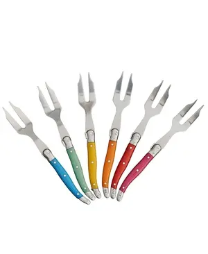 LAGUIOLE Mini Cheese Forks, Set Of 6 - Rainbow