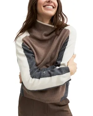 EMME Wool & Cashmere Colorblocked Turtleneck Sweater Exclusive