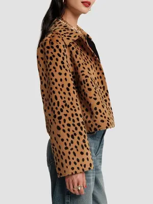 FRANCES VALENTINE Cosette Cheetah Faux Fur Jacket