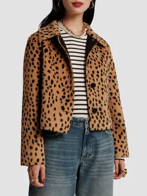 FRANCES VALENTINE Cosette Cheetah Faux Fur Jacket