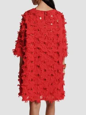 FRANCES VALENTINE Edie Daisy Appliqué Mini Dress
