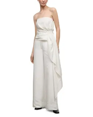 Staud Lux Strapless Side Drape Top