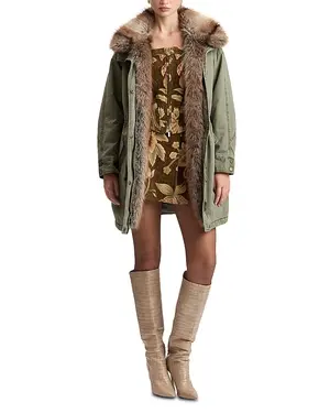 Avec Les Filles Faux Fur Trim Cotton Parka Coat - Pothos
