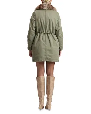 Avec Les Filles Faux Fur Trim Cotton Parka Coat