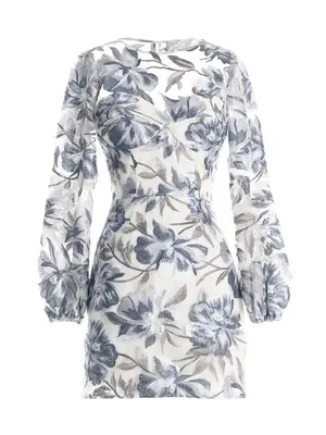 Dress The Population Mila Floral-embroidered Minidress