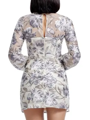 Dress The Population Mila Floral-embroidered Minidress