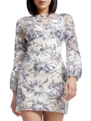 Dress The Population Mila Floral-embroidered Minidress